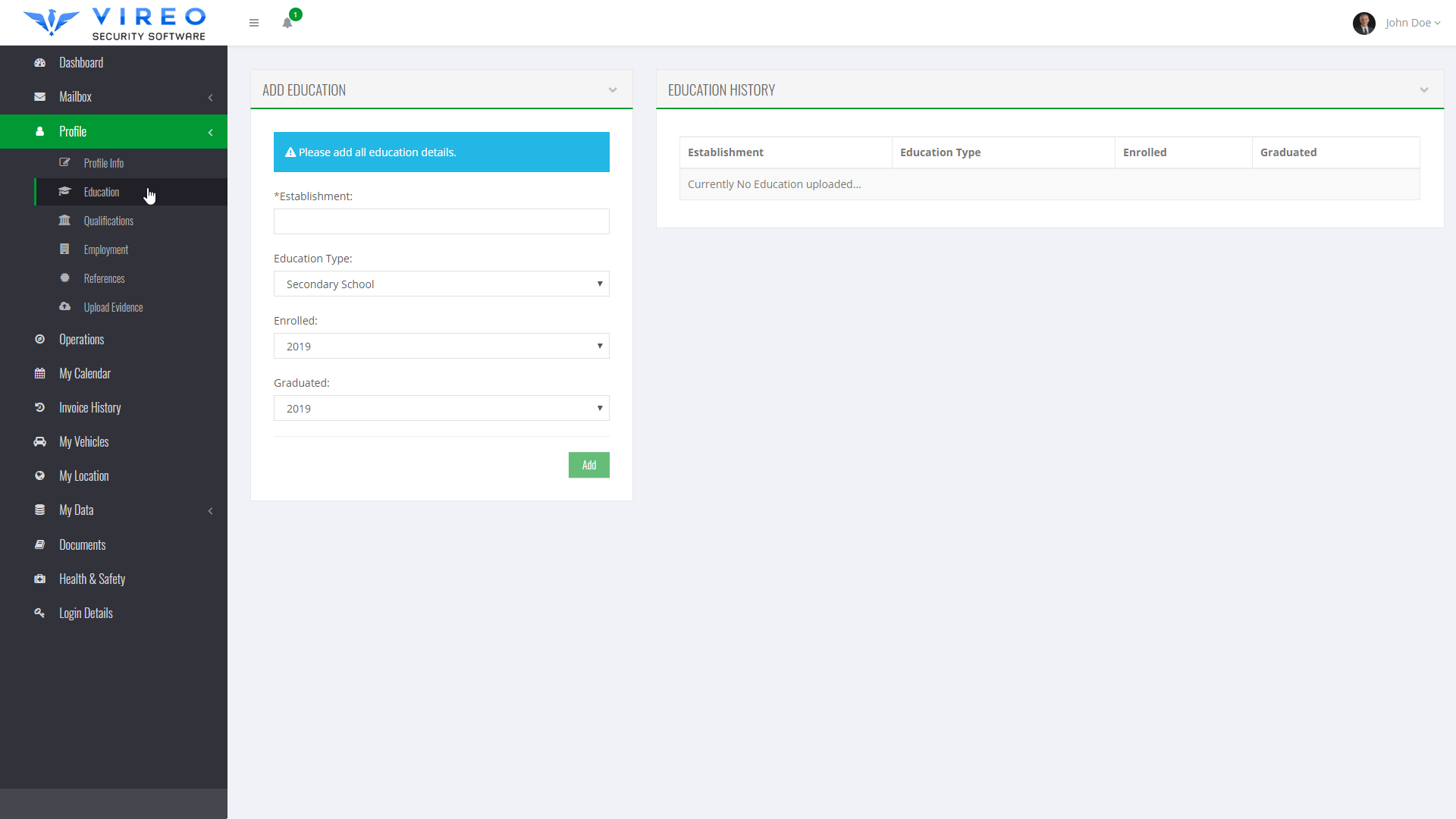 Personal Profile - Vireo Software