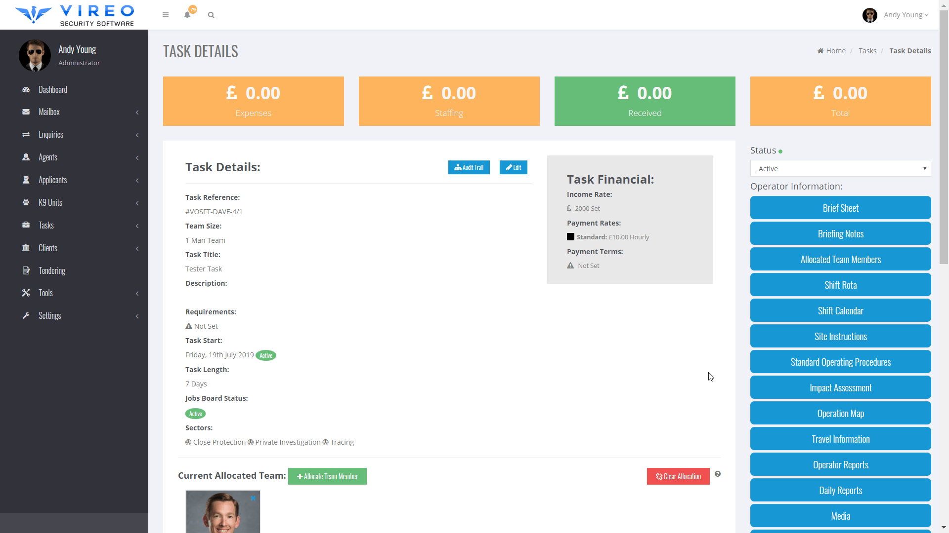 Job Management - Vireo Software - Security & Investigation Management